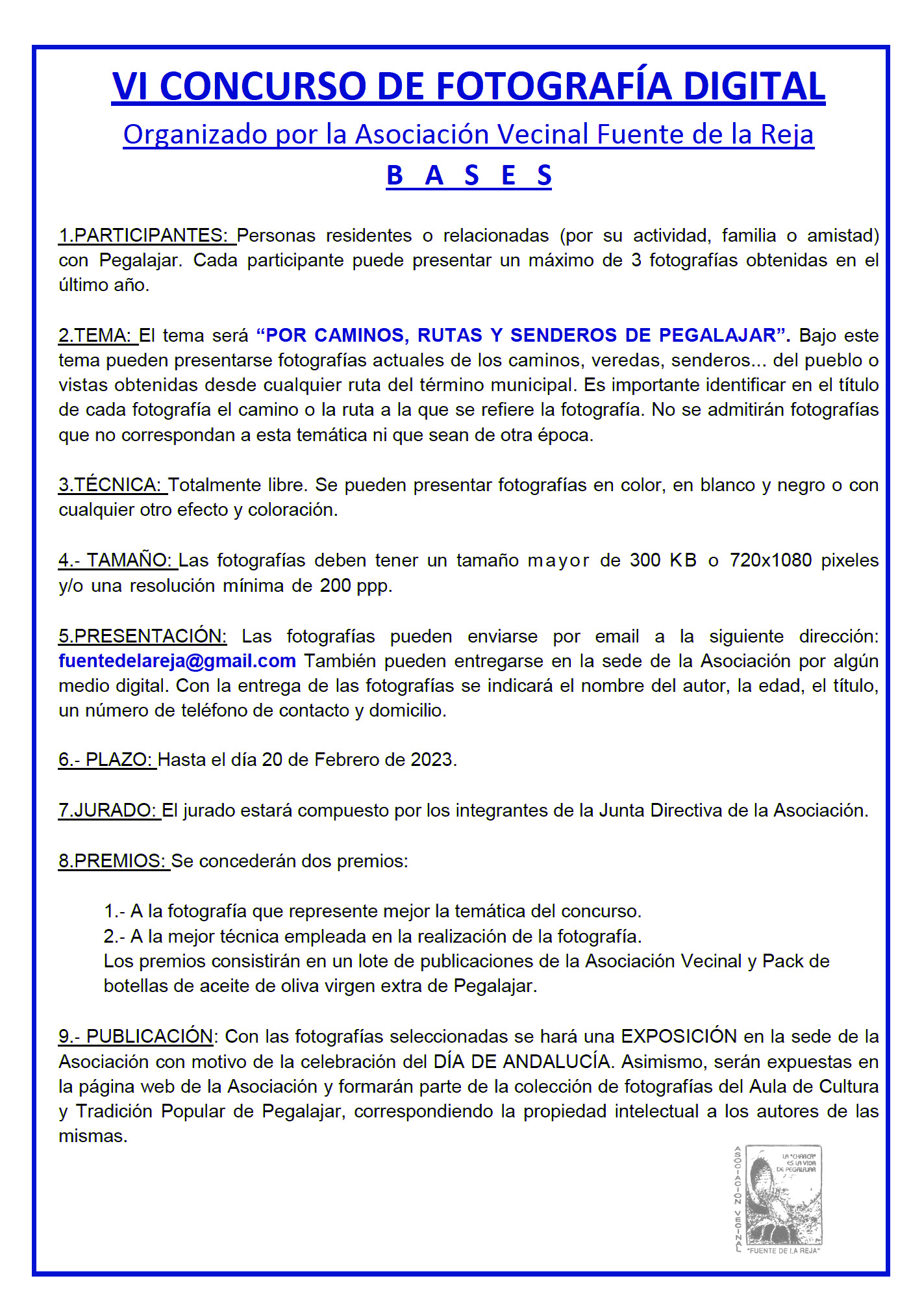 CONCURSO DE FOTOGRAFÍA - La Charca de Pegalajar CONCURSO DE FOTOGRAFÍA - La Charca de Pegalajar